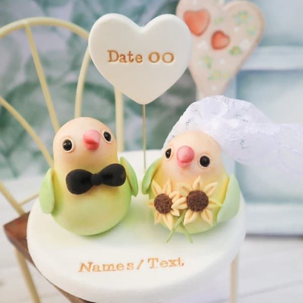 Bird Couple Wedding Cake Topper Custom - Perfect Cake Decor – Myminipets